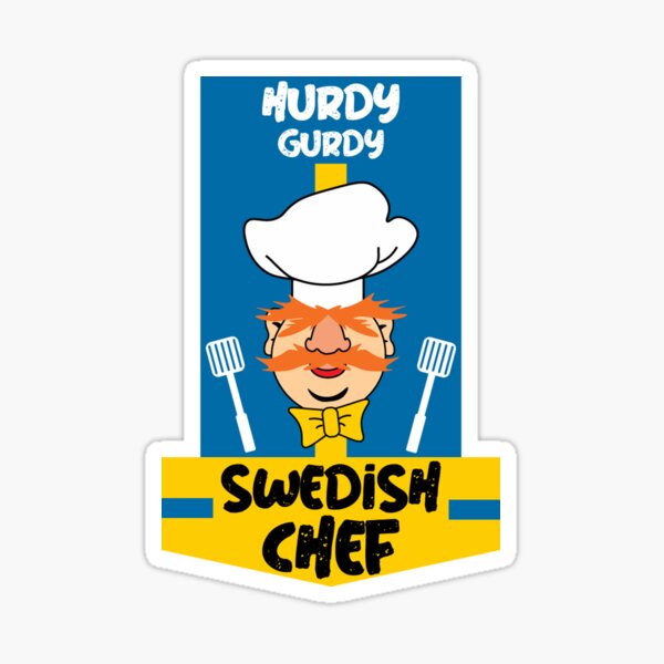 "Swedish Hurdy Gurdy Chef Cooks Apron" Sticker for Sale by bestawesome ...