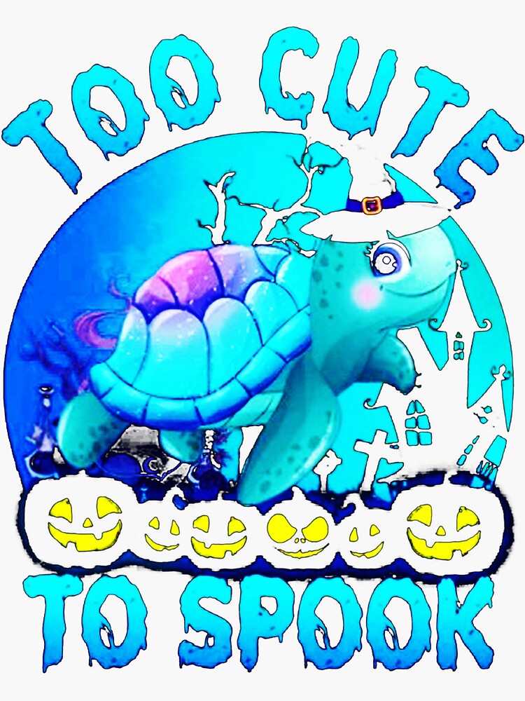 "Turtle Too Cute To Spook" Sticker for Sale by rexsogusti | Redbubble