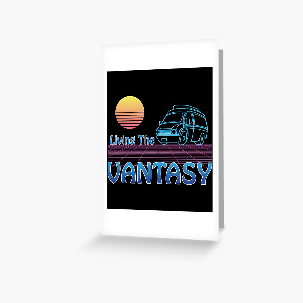 "Vanlife Retro Living the Vantasy Blue Camper Van sunset Classic ...