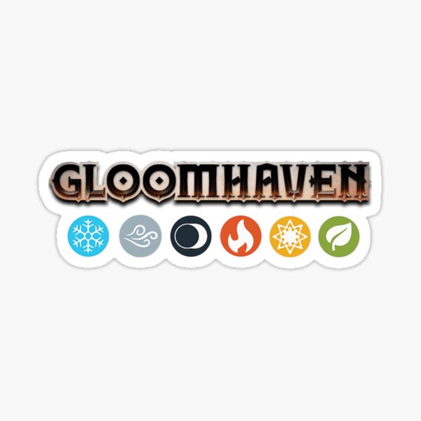 "Gloomhaven elements with title" Sticker for Sale by woodvine | Redbubble