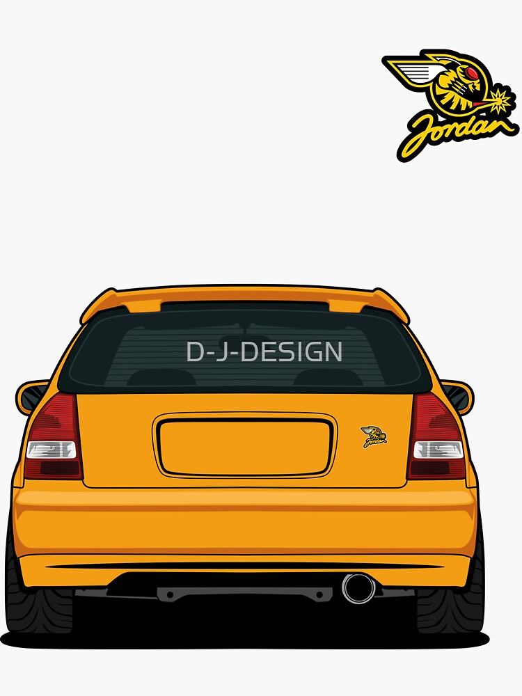 "CIVIC JORDAN ILLUSTRATION DESIGN" Sticker for Sale by D-J-DESIGN ...