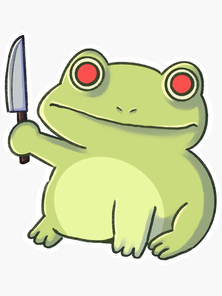 "Frog with a Knife - Sticker" Sticker for Sale by IzzyScapess | Redbubble
