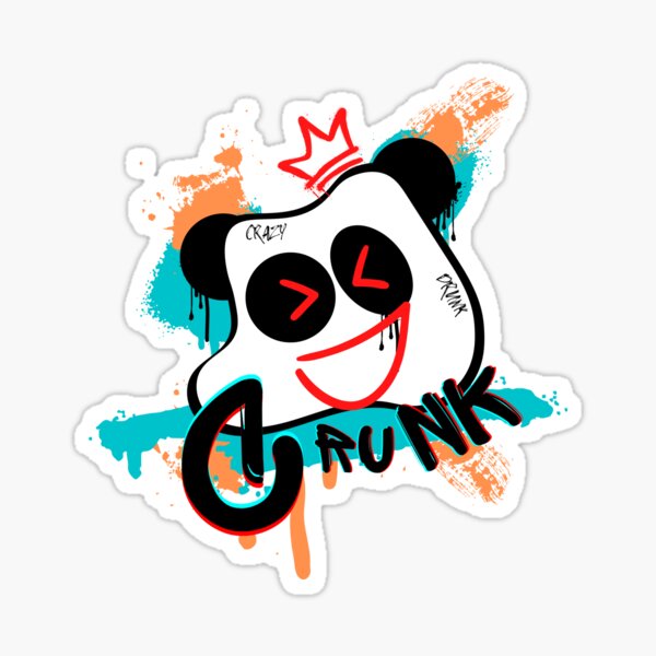 "Crunk slang word, Street Art with Panda Graffiti, Crazy, Drunk ...