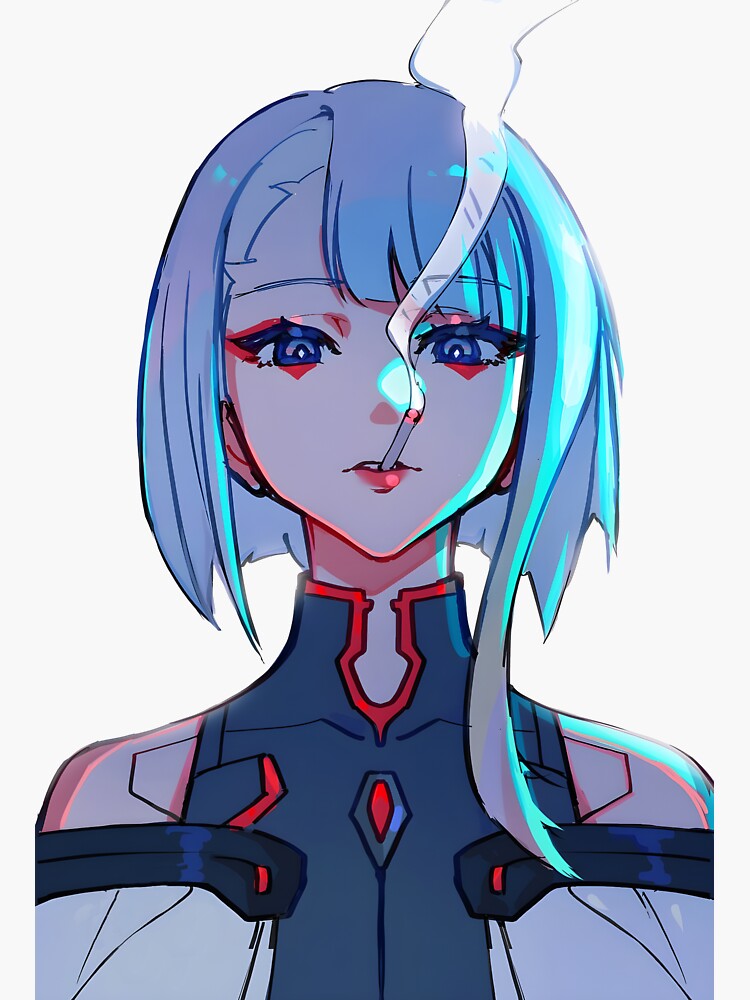 "Lucy cyberpunk meme" Sticker for Sale by TheodorFleis | Redbubble