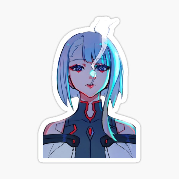 "Lucy cyberpunk meme" Sticker for Sale by TheodorFleis | Redbubble