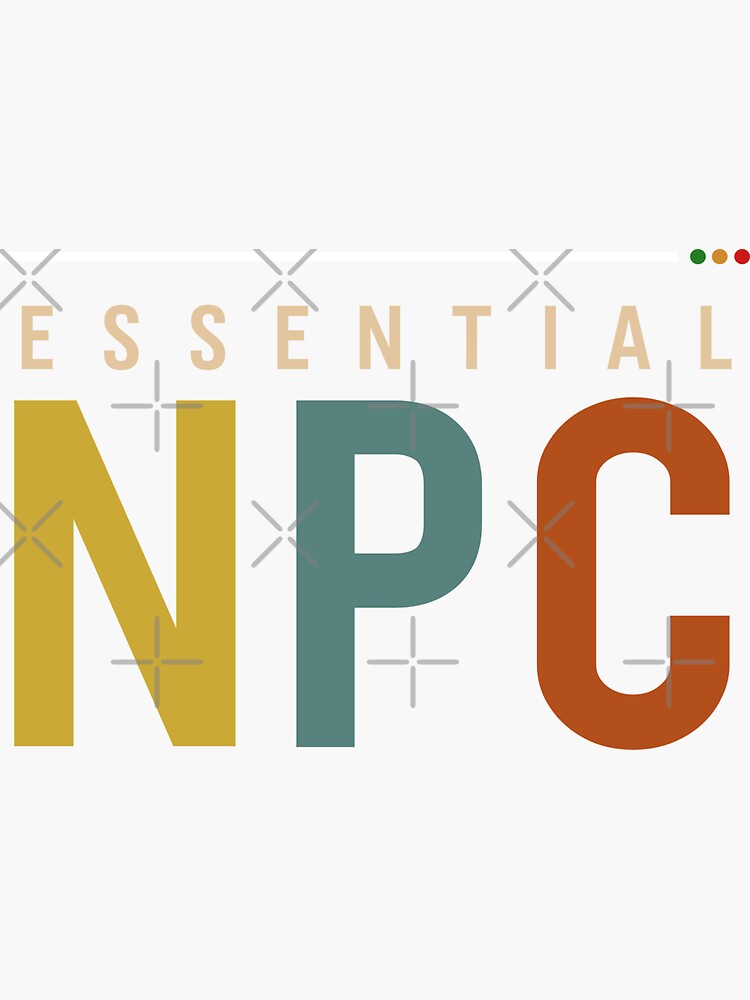 "Essential NPC, Gaming Lovers Funny Gamer Halloween Costume" Sticker ...