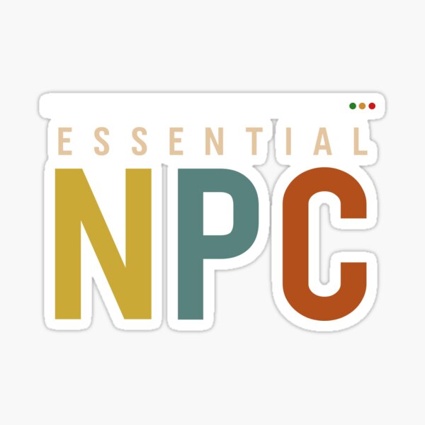 "Essential NPC, Gaming Lovers Funny Gamer Halloween Costume" Sticker ...