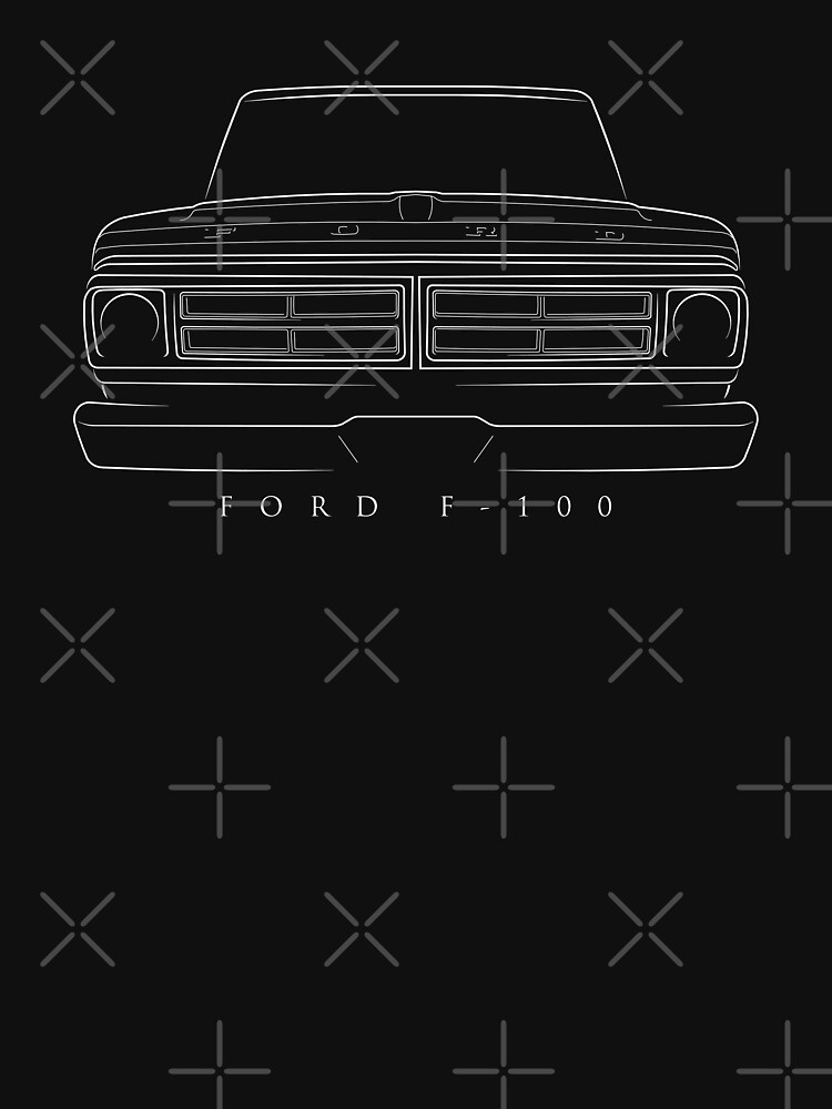 "1971 Ford F-100 - front stencil, white" T-shirt for Sale by mal ...