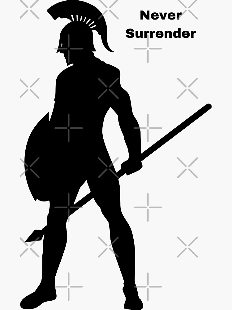 "Spartan Never Surrender" Sticker for Sale by CoolDesign2000 | Redbubble