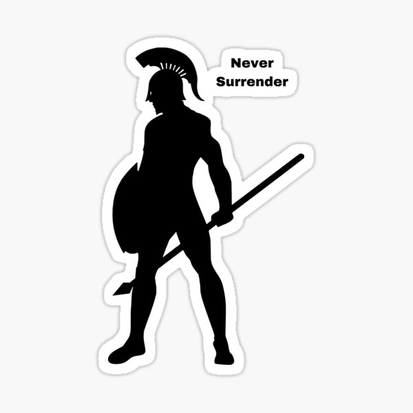 "Spartan Never Surrender" Sticker for Sale by CoolDesign2000 | Redbubble