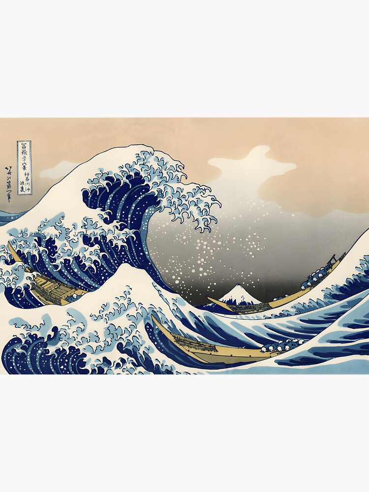 "the great wave off kanagawa Hokusai Premium " Sticker for Sale by ...