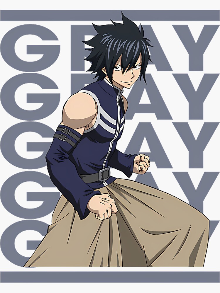 "fairy tail gray fullbuster name anime anime art transparent" Sticker ...