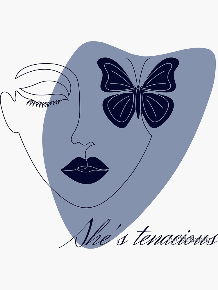 "Floral Woman Face Outline - She's tenacious" Sticker for Sale by ...