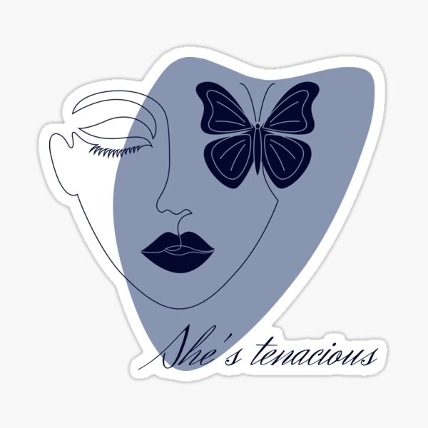 "Floral Woman Face Outline - She's tenacious" Sticker for Sale by ...