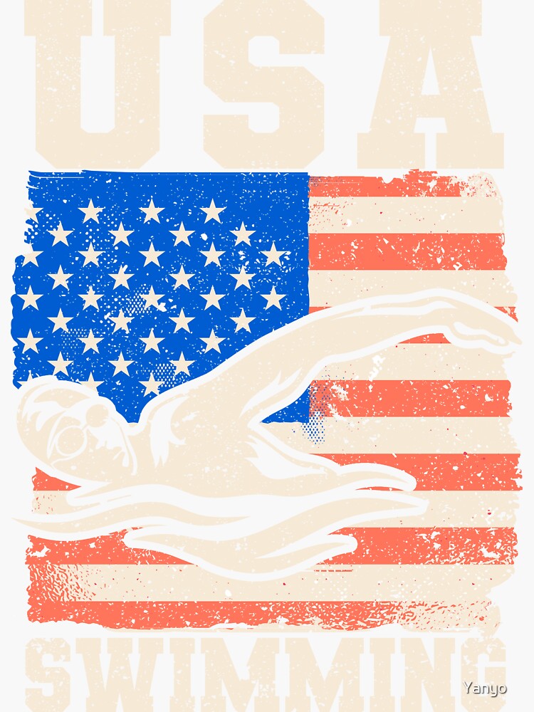 "US Swim Aquatic Athletes America Patriotic" Sticker for Sale by Yanyo ...