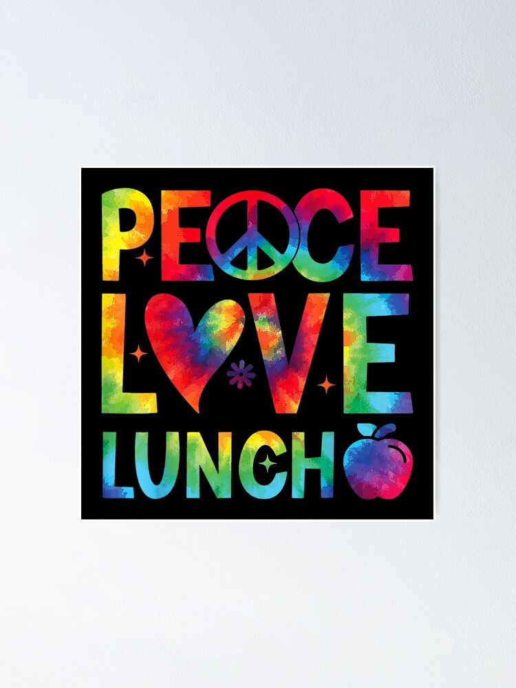 "Peace Love Lunch Lady Retro Groovy Lunch Lady Back To School" Poster ...