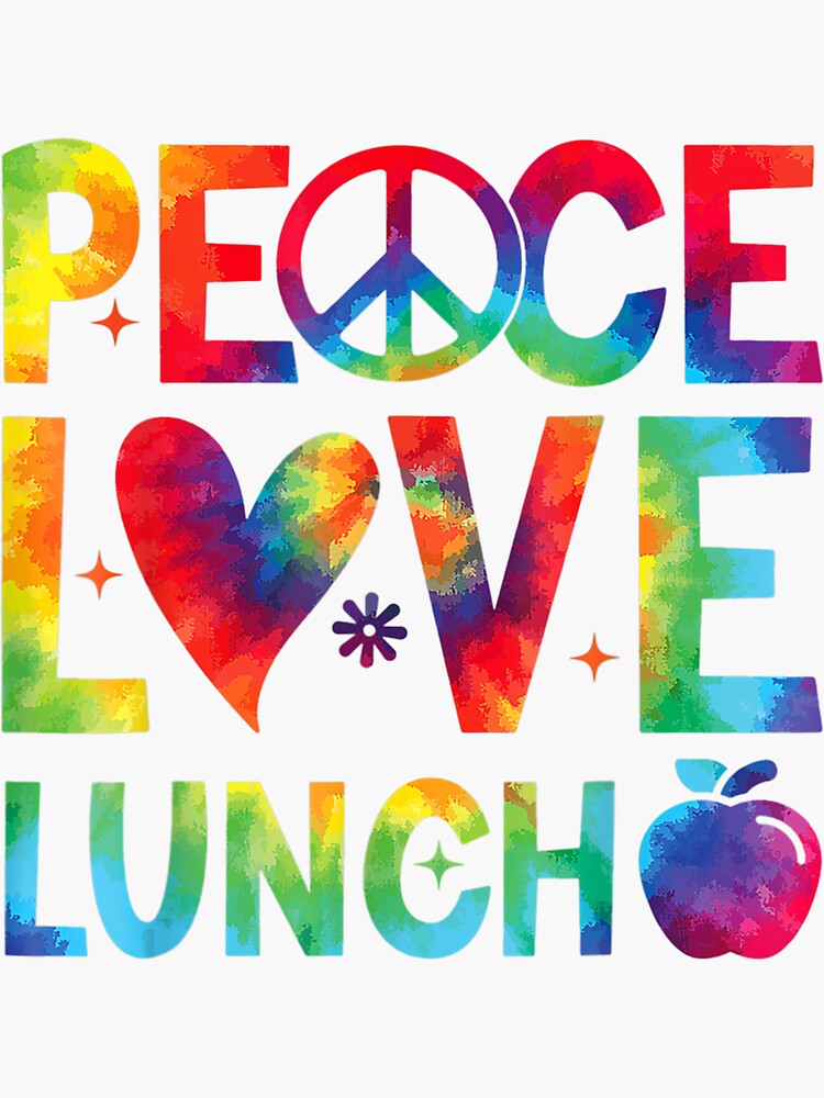 "Peace Love Lunch Lady Retro Groovy Lunch Lady Back To School" Sticker ...
