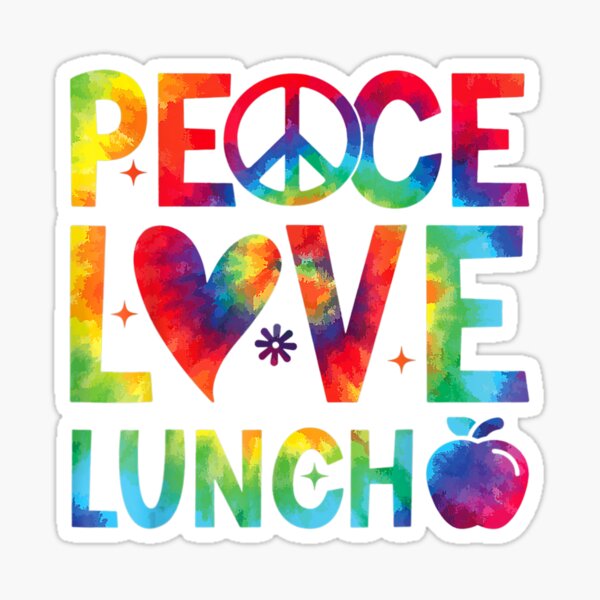 "Peace Love Lunch Lady Retro Groovy Lunch Lady Back To School" Sticker ...