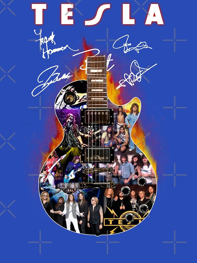 "Tesla Band Rock Band Album Cover Photo Guitar And Signed Gift For Band ...
