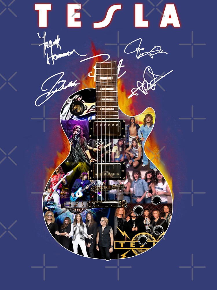 "Tesla Band Rock Band Album Cover Photo Guitar And Signed Gift For Band ...
