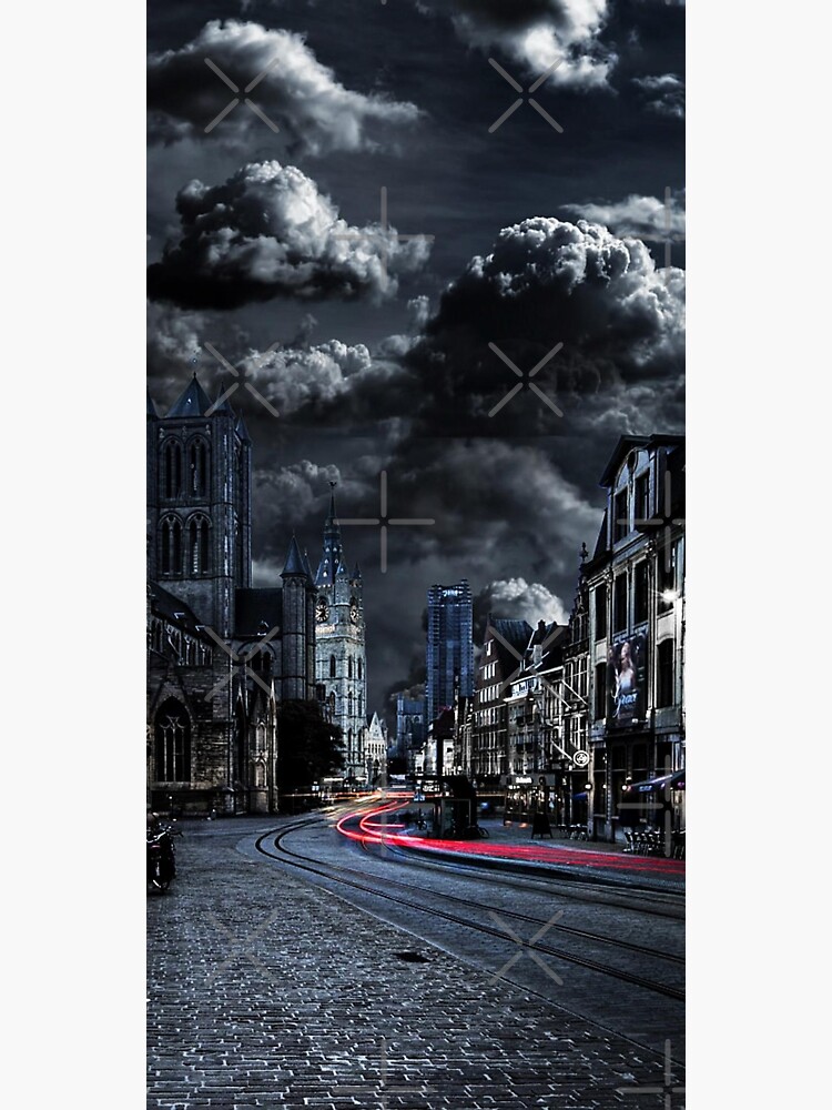 "Scary Town Artwork" Sticker for Sale by MANMOJI | Redbubble