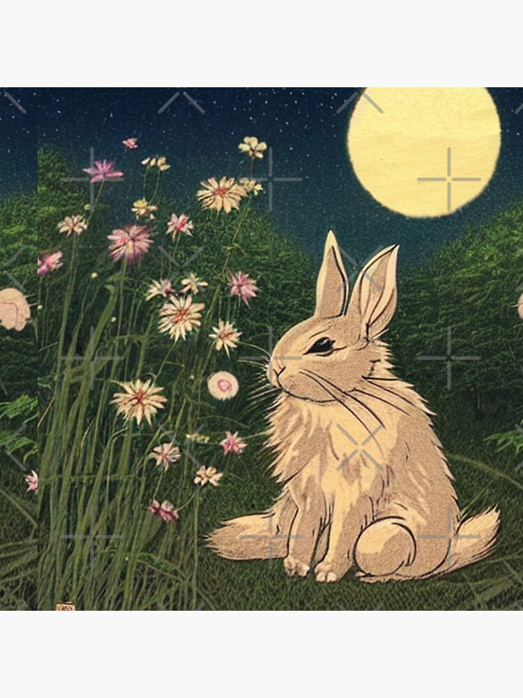 "Cute Floral Rabbit Bunny in Moon of Nature" Tote Bag for Sale by ...