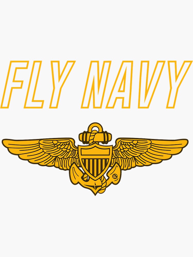 "Fly Navy Classic Navy Pilot Wings Sweat " Sticker for Sale by ...