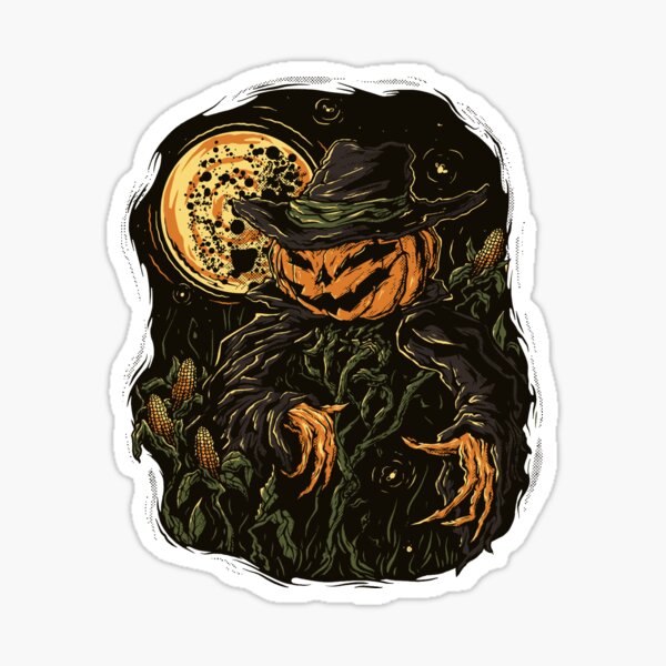 "Halloween Scarecrow Pumpkin Trick Or Treat" Sticker for Sale by ...