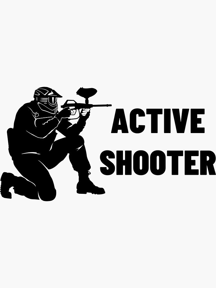 "Active Shooter Gunman Sticker" Sticker for Sale by RushilRamjing1 ...