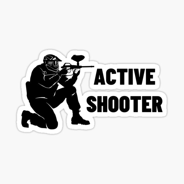 "Active Shooter Gunman Sticker" Sticker for Sale by RushilRamjing1 ...