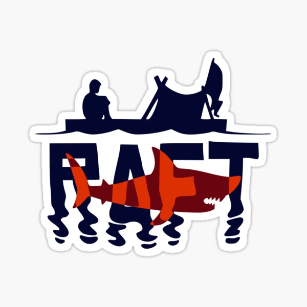"raft logo with shark 4 " Sticker for Sale by Timunce | Redbubble