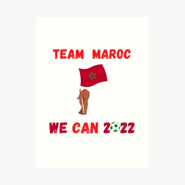 Lámina artística «Team Maroc copa del mundo Qatar 2022 _Maroc we can do ...