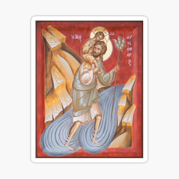 "St Christopher" Sticker for Sale by ikonographics | Redbubble
