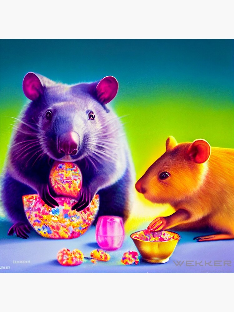 "Cute Beautiful Wombat Family Dinner" Poster for Sale by Sintex7 ...