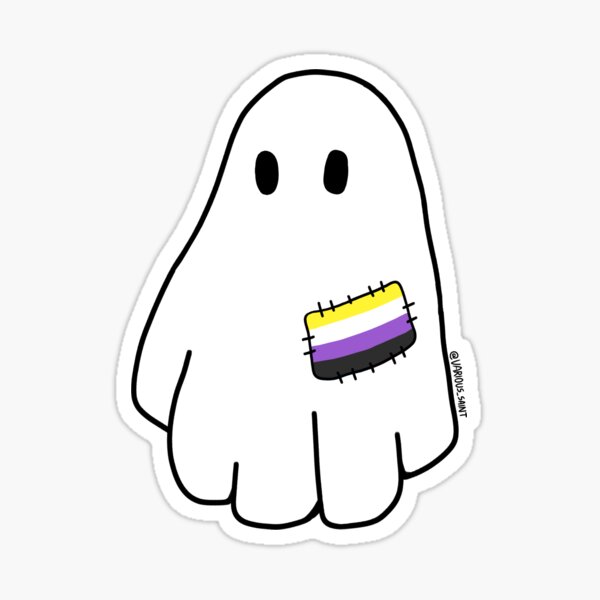 "nonbinary pride ghost" Sticker for Sale by telekinezra | Redbubble