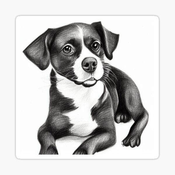"Cute dog drawing" Sticker for Sale by InfiniteAxolotl | Redbubble