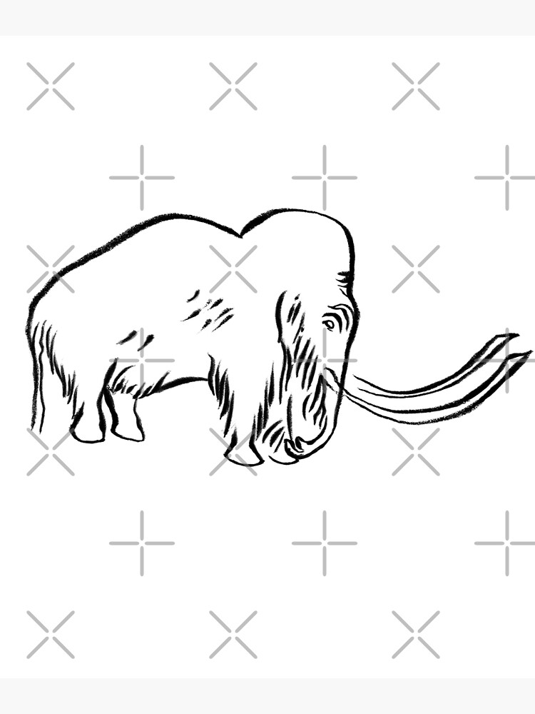 "Prehistoric cave painting of a mammoth from the Rouffignac cave near ...