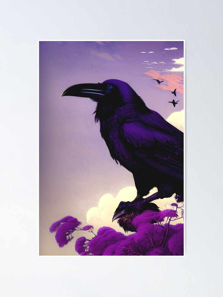 "Purple raven - Japanese art Style" Poster for Sale by ravenglow ...
