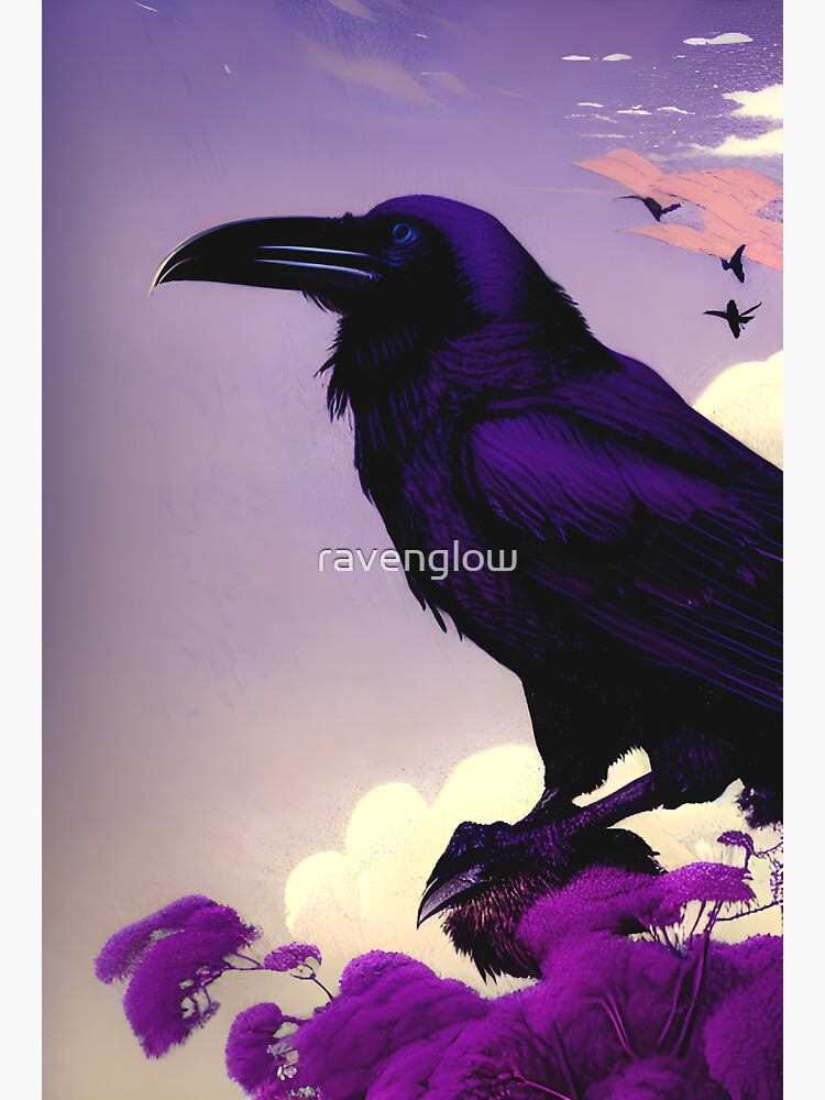"Purple raven - Japanese art Style" Sticker for Sale by ravenglow ...