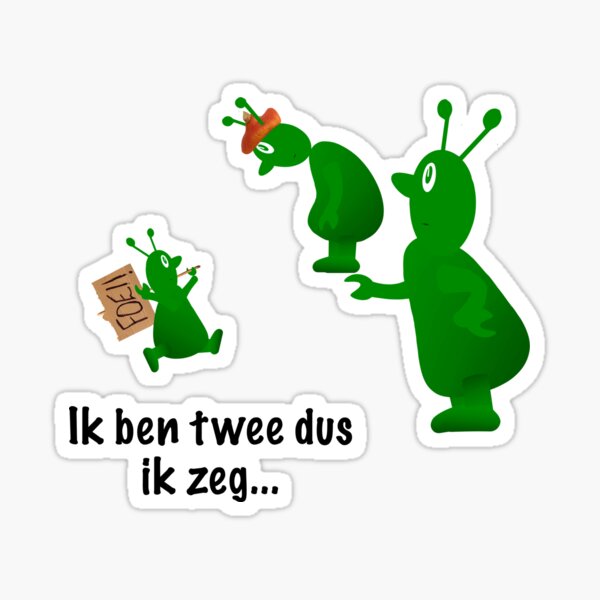 Ik ben twee, dus ik zeg nee”" Sticker for Sale by funkyworm | Redbubble