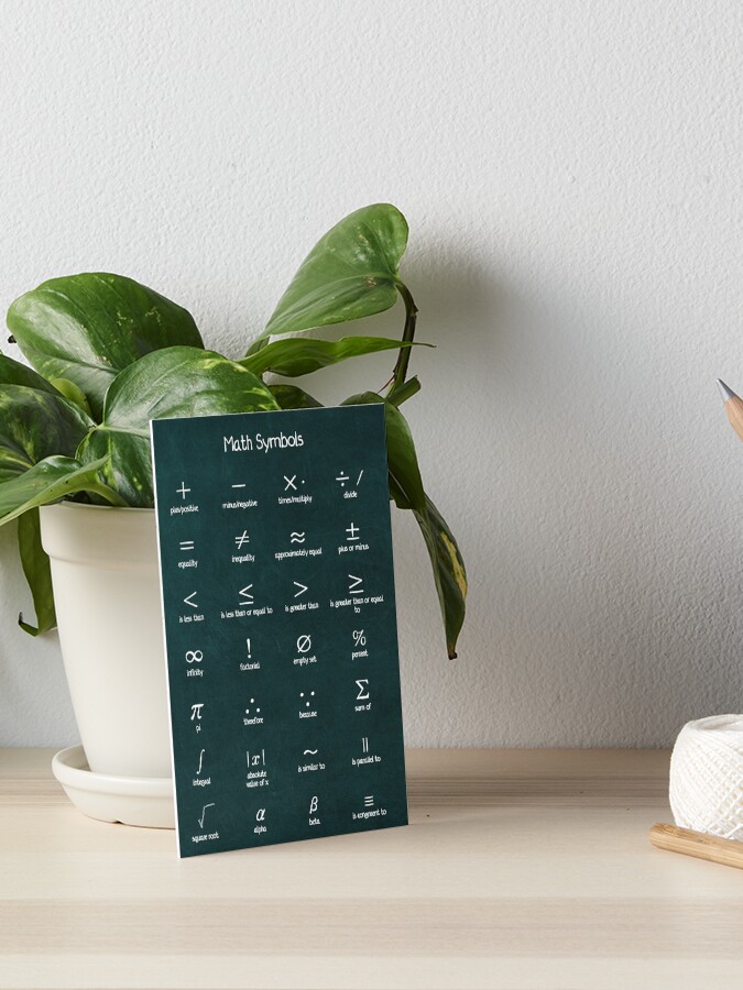 "Math Symbols" Art Board Print for Sale by coolmathposters | Redbubble