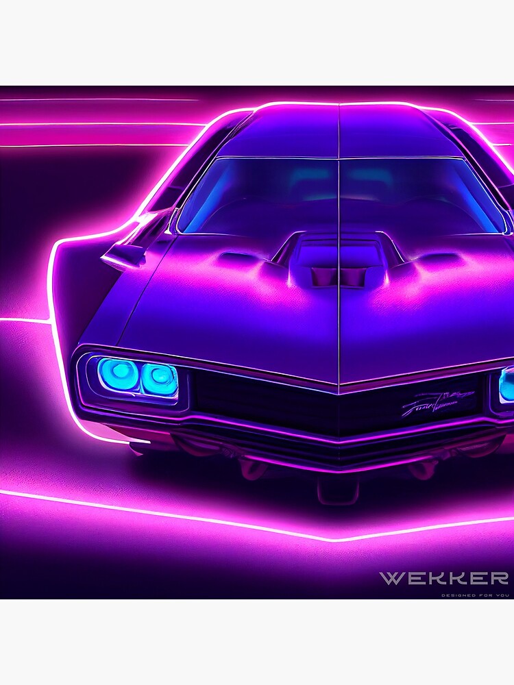 Póster « Cyber Super Muscle Car futurista de neón púrpura» de Sintex7 ...