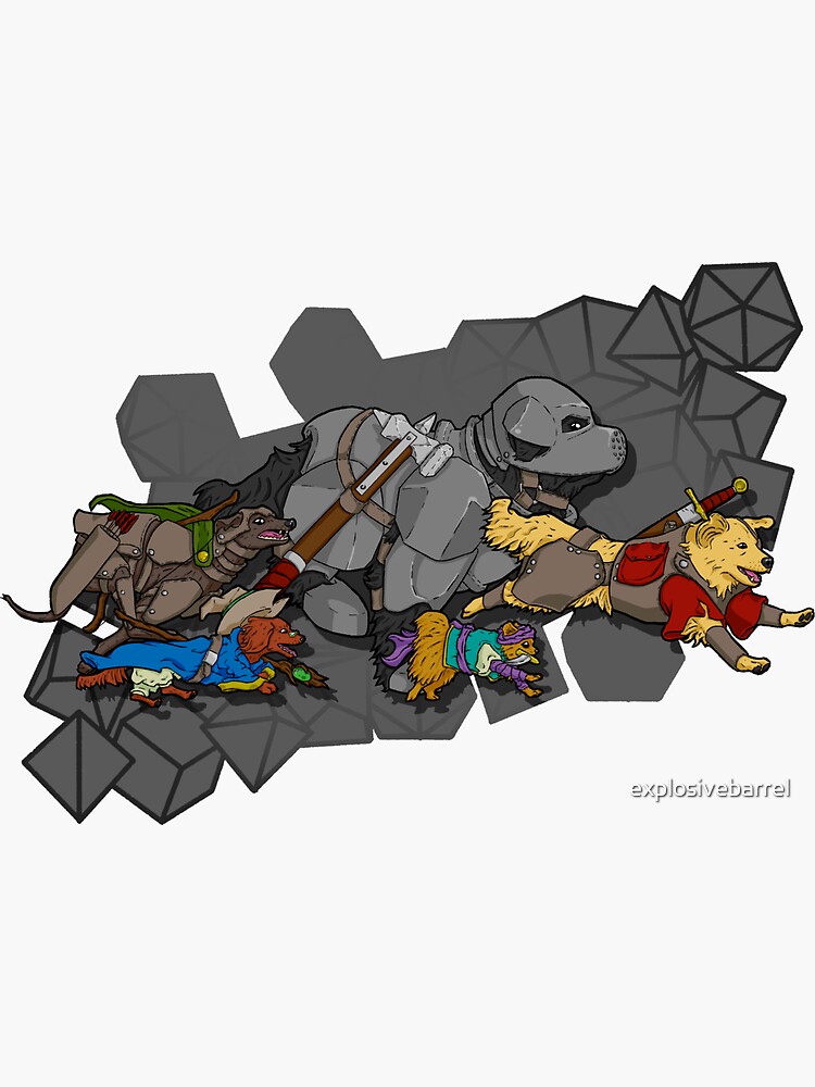 "Dungeons & Dogs" Sticker for Sale by explosivebarrel | Redbubble