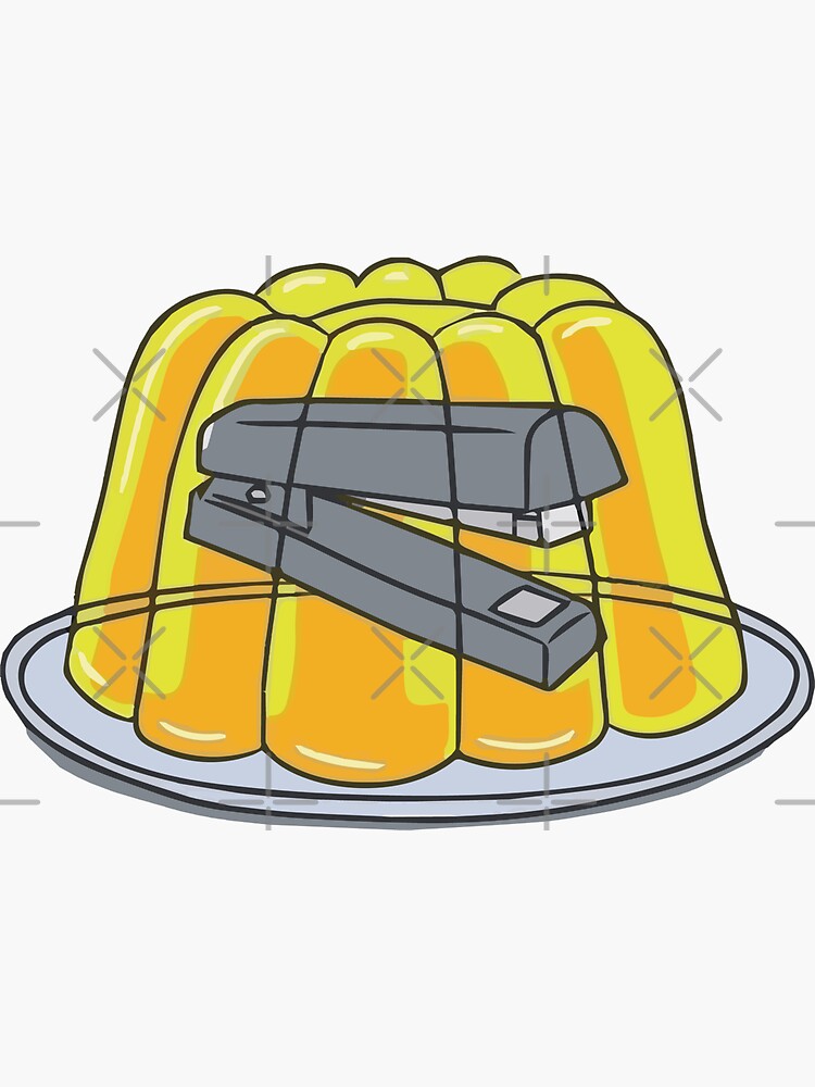 "Stapler in Jello" Sticker for Sale by FunkeyMonkey9 | Redbubble