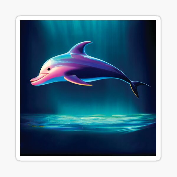 "Beautiful Smiling Pink Dolphin" Sticker for Sale by Geminiartstudio ...