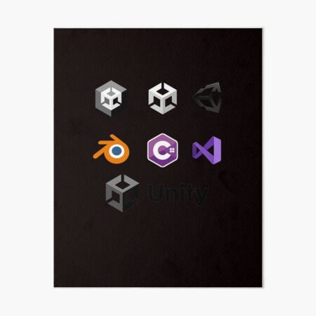"Unity Sticker Set Unity 3D New Logo " Art Board Print for Sale by ...