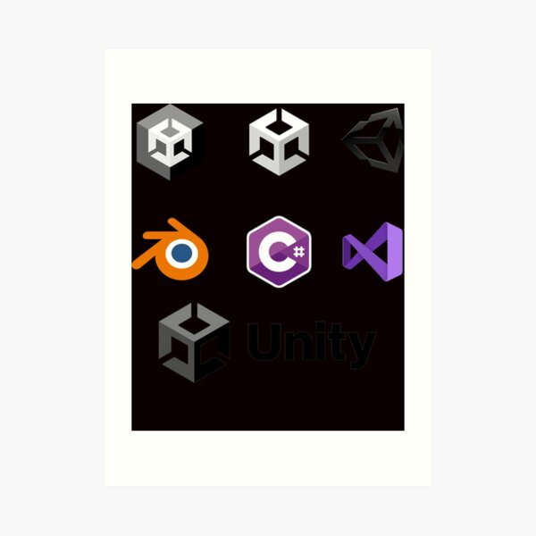 "Unity Sticker Set Unity 3D New Logo " Art Print for Sale by ...