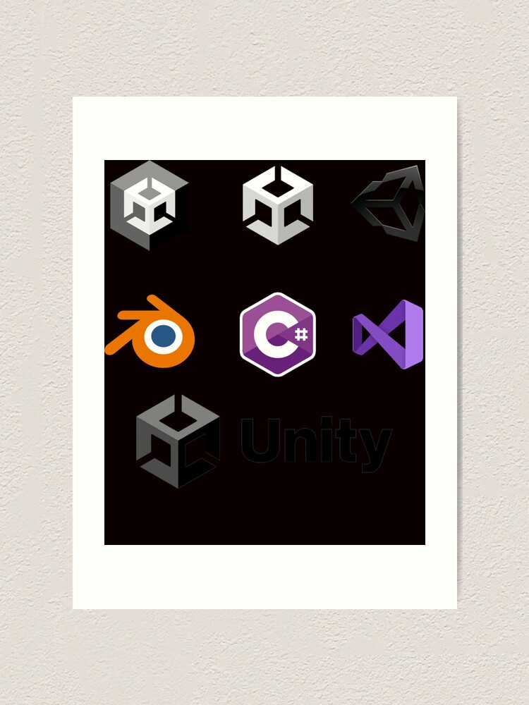 "Unity Sticker Set Unity 3D New Logo " Art Print for Sale by ...