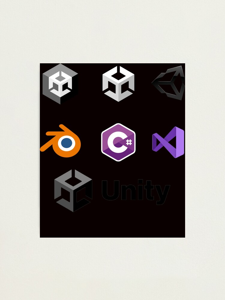 "Unity Sticker Set Unity 3D New Logo " Photographic Print for Sale by ...
