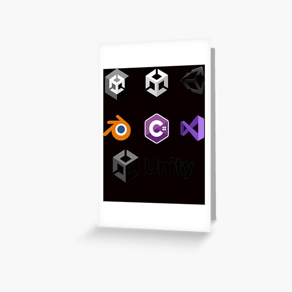 "Unity Sticker Set Unity 3D New Logo " Greeting Card for Sale by ...